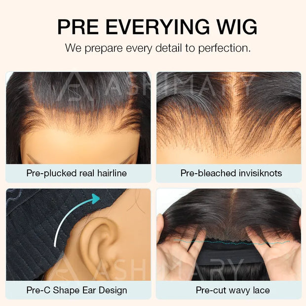 Ashimary Water Wave 10x6 Parting Max Glueless Bye Bye Knots Wig Pre Cu ...