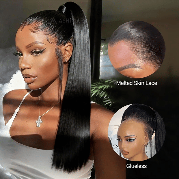 Pre-Styled Widow’s Peak Ponytail Wig | Glueless 360 Lace Human Hair ...