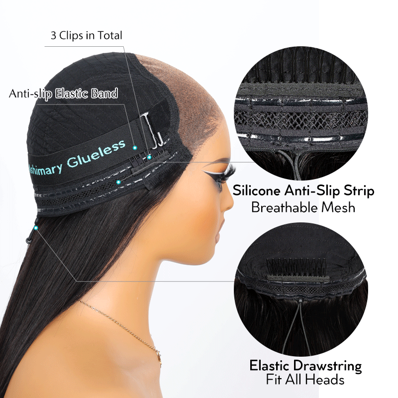 Light Yaki Straight Wig | 7x5 Closure Lace | Pre-Cut & Glueless Human ...
