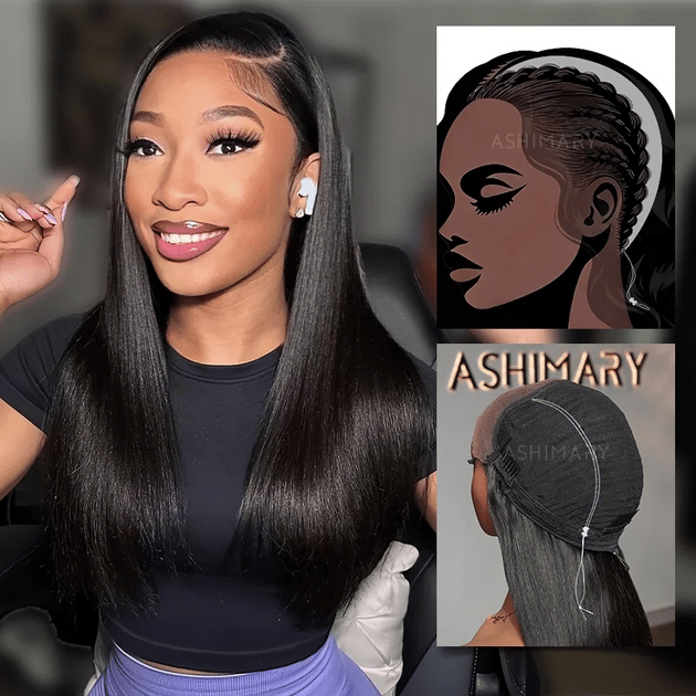 Light Yaki Straight Wig | 7x5 Closure Lace | Pre-Cut & Glueless Human ...