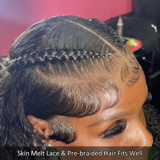 Braid In Advance Baby Hair Glueless 10x6 Lace Frontal Put On & Go Pre ...