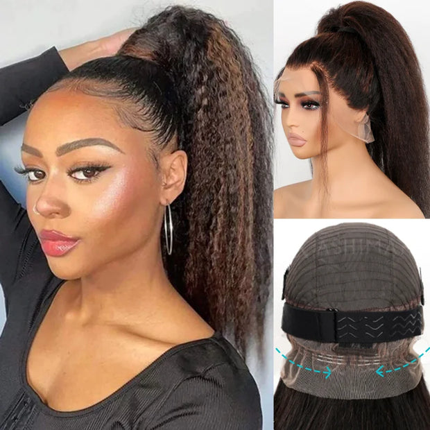 Highlight Kinky Straight Invisi-Strap™ 360 Skin Lace Frontal Glueless ...