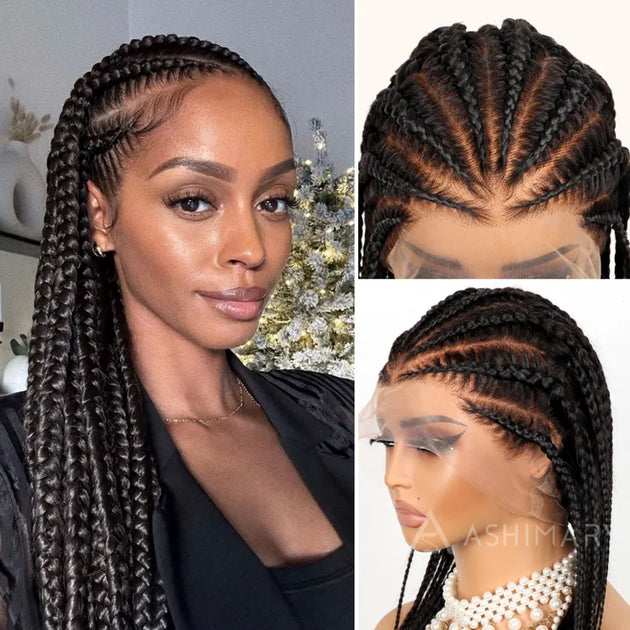 Full Lace Human Hair Micro Braids Wig Ashimary Goddess Braids ...