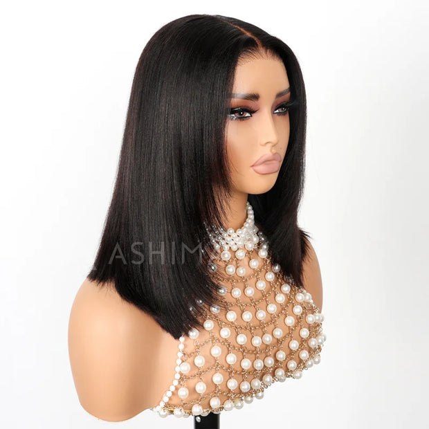 Wear Go Yaki Straight Glueless Bob Wig Pre Cut HD Lace Wig Natural Kin ...