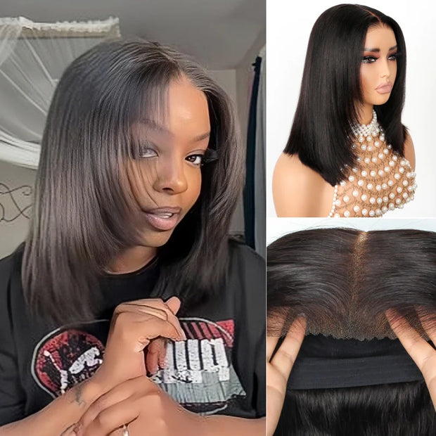 Wear Go Yaki Straight Glueless Bob Wig Pre Cut HD Lace Wig Natural Kin ...
