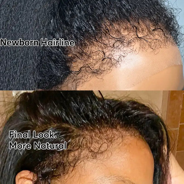 Glueless Newborn Hairline Invisi Strap 360 Skin Lace Frontal Kinky Str ...