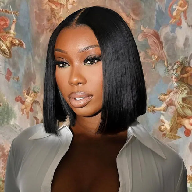 Double Drawn Extreme Full Bone Straight 13x4 Lace Bob Glueless Wig ...