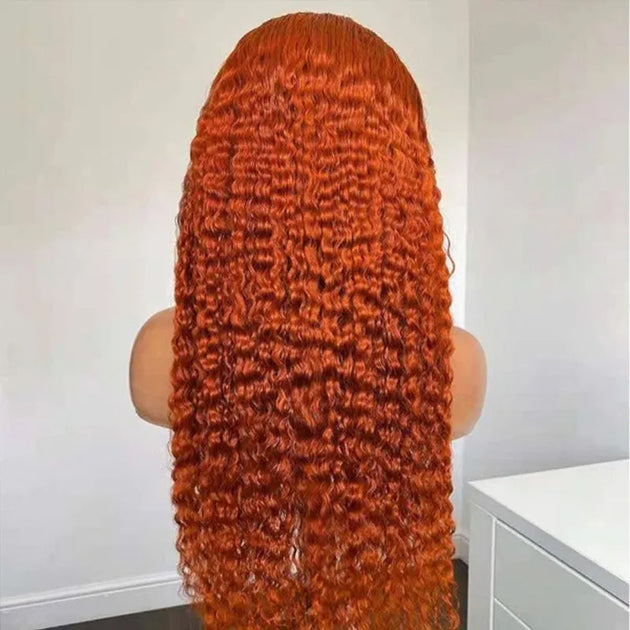 Curly Ginger Deep Wave 13*4 13*6 Color Wig Lace Wigs 180% 250% Density ...