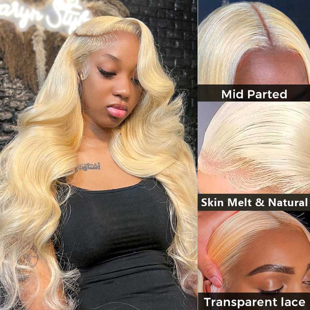 Glueless 613 Blonde Wear & Go Body Wave 4*4 5*5 Lace Wig Ashimary Human ...