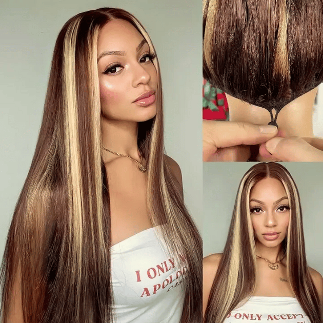 Ashimary 13x6 full lace blonde highlights on black hair wig – ashimaryhair