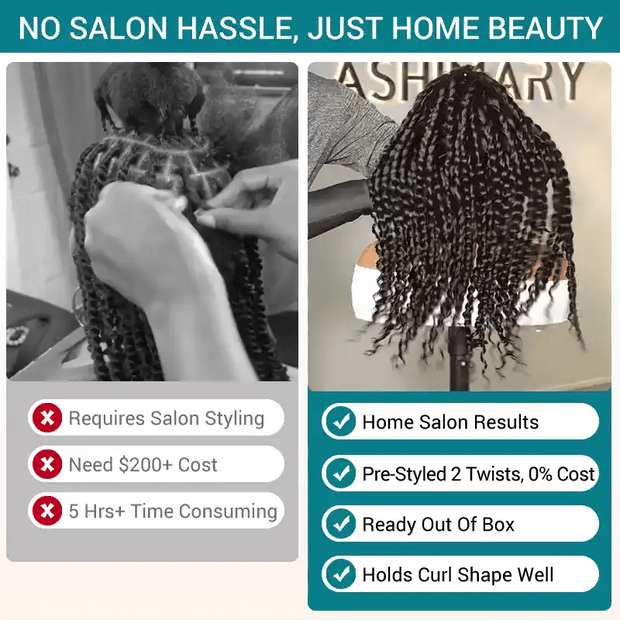 Two Strands Twists 360 Lace Frontal Wig Invisi Strap Pre Braid Glueless ...