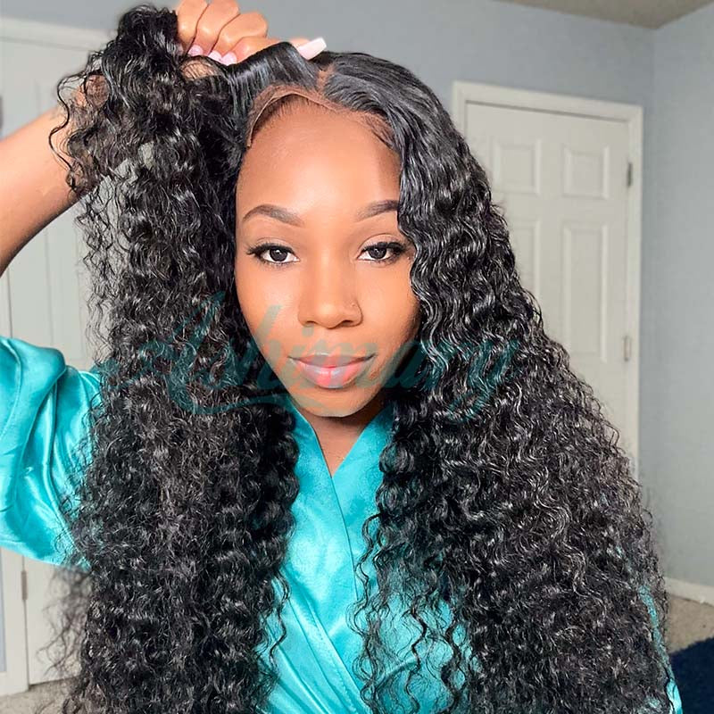 Deep Wave HD Transparent Lace Wigs With Pre-cut lace Ready To Wear ...
