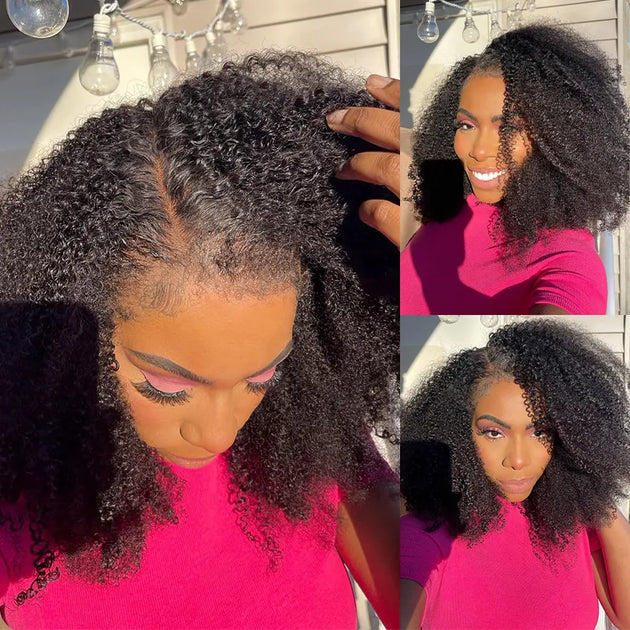 Natural Blend Away 3C Newborn Hairline Kinky Curly Wig – ashimaryhair