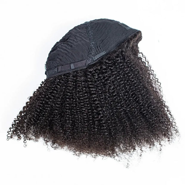 Half Wig with Drawstring Kinky Curly Ready To Go Wig 3 in 1 Half Wig H ...