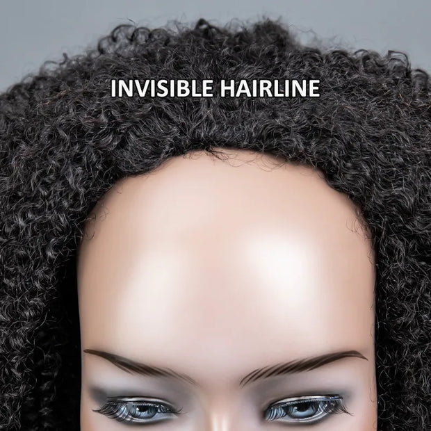 Half Wig with Drawstring Kinky Curly Ready To Go Wig 3 in 1 Half Wig H ...