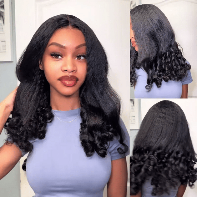 Invisi Strap 360 Lace Front Wig Kinky Straight with Spiral Curls ...