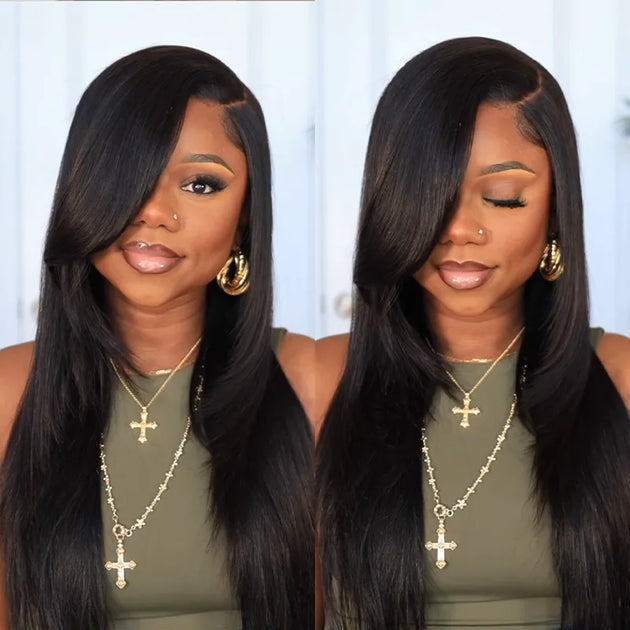 Light Yaki Straight Wig | 7x5 Closure Lace | Pre-Cut & Glueless Human ...