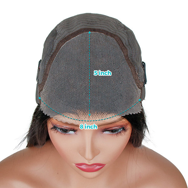 Straight Hair Ready To Wear Pre Cut 5x8 HD Transparent Lace Closure Wig ...