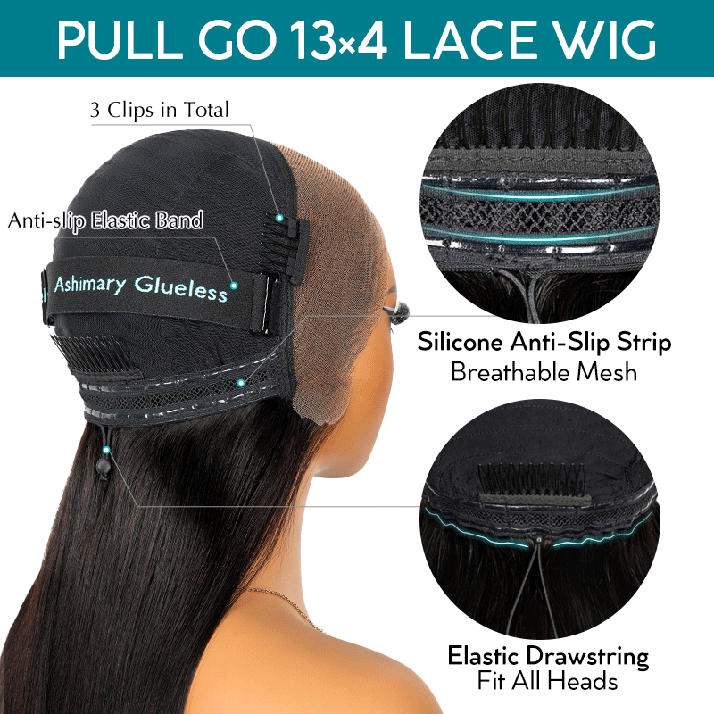 Ready To Wear Straight Bob Hair 13x4 HD Transparent Glueless Lace Wig ...