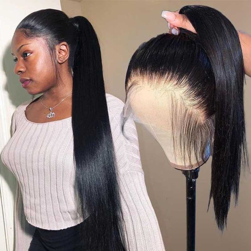 360 Lace Frontal Wig Transparent Lace Straight Brazilian Human Hair 10 ...
