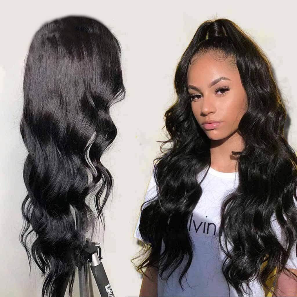 Clear HD Lace Transparent 360 Lace Wig Body Wave Human Hair Pre Plucked ...
