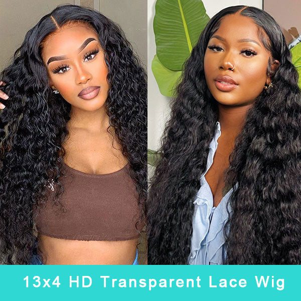 Deep Wave 13x4 HD Transparent Lace Wigs Wear And Go – ashimaryhair
