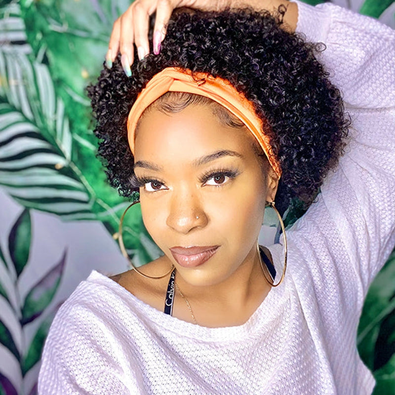 Jerry Curly Headband Bob Wig 100% Human Hair – ashimaryhair