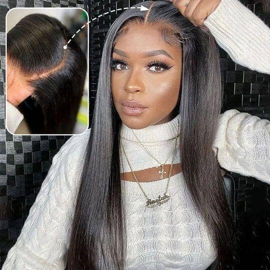 Straight Hair Ready To Wear Pre Cut HD Transparent Lace Closure Wig ...