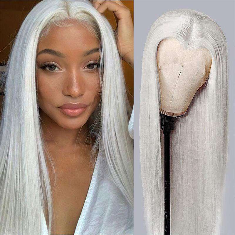 White Color Transparent HD Lace Front Human Hair Wig – ashimaryhair