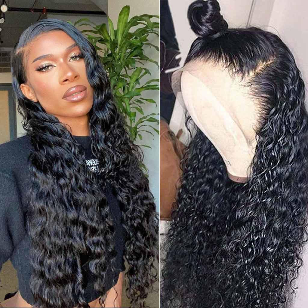 Water Wave HD Lace Wig 13*4 Lace Front Human Hair Wigs Ashimary Hair ...