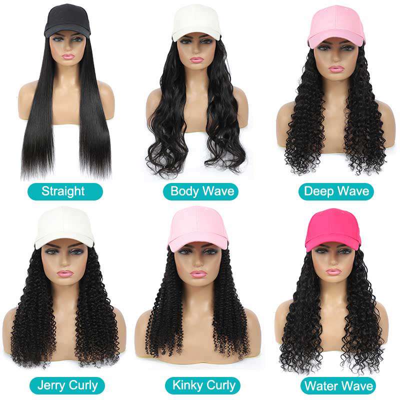 Best Baseball Cap Wigs Human Hair Curly/Wavy/Straight Hair-AshimaryHair ...
